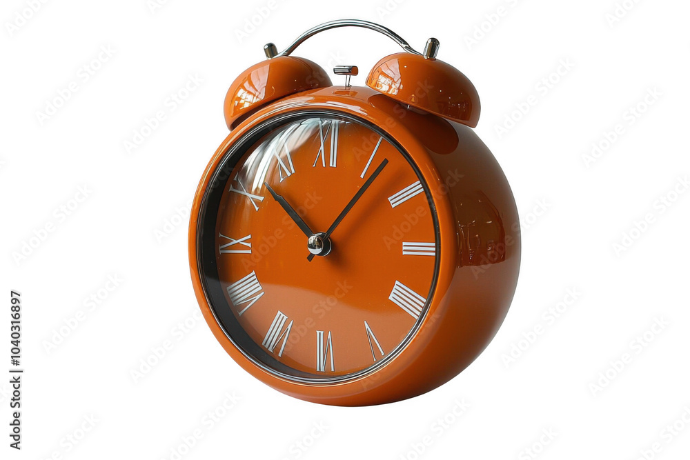 Orange desk clock isolated on transparent background, png file, no ...