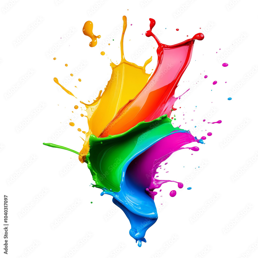 Rainbow Color Splash Isolated on White Background, color splash , paint ...
