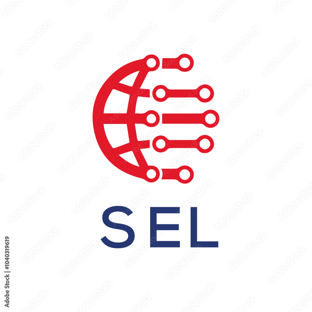 SEL letter logo design with black background in illustrator, vector ...