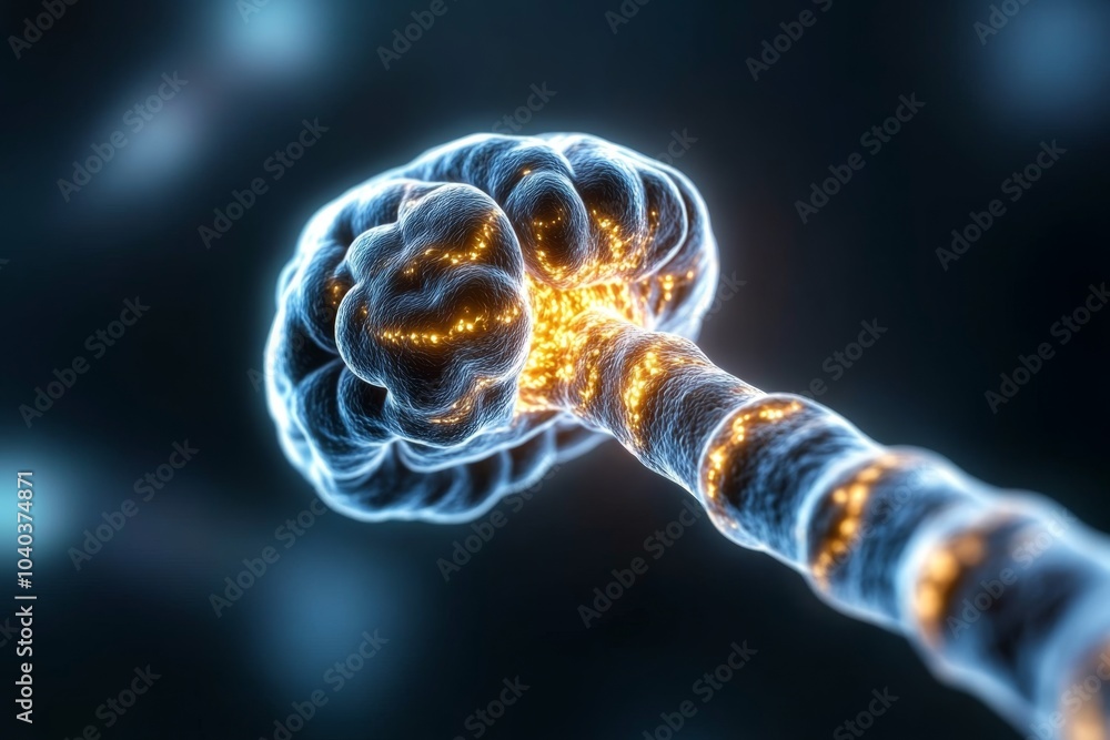 Action potential along a neuron, with voltage-gated ion channels ...