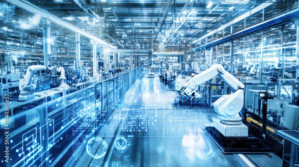 Foto A cutting-edge AI-powered smart factory automation system, modern ...