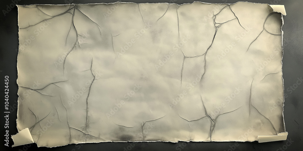 blank vintage crumpled paper with scuffing, creases, worn edges and ...