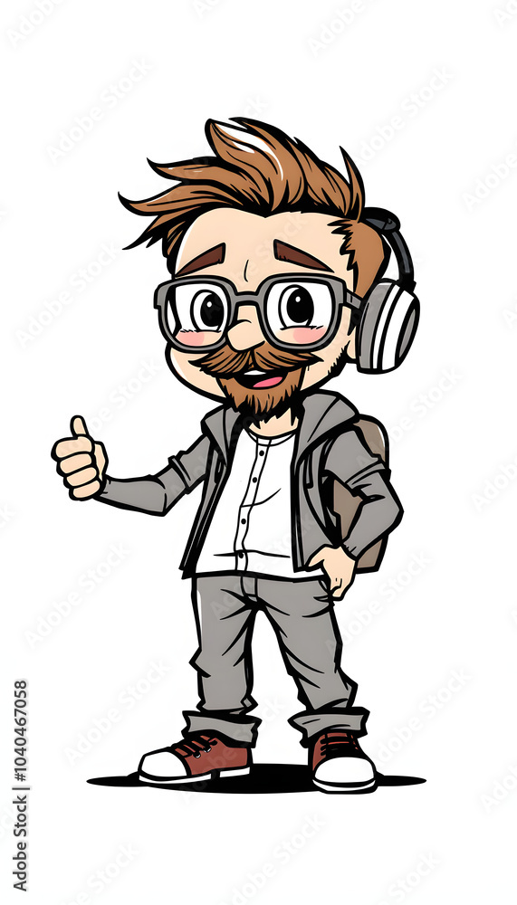 Famous content creator png character sketchy doodle design element ...