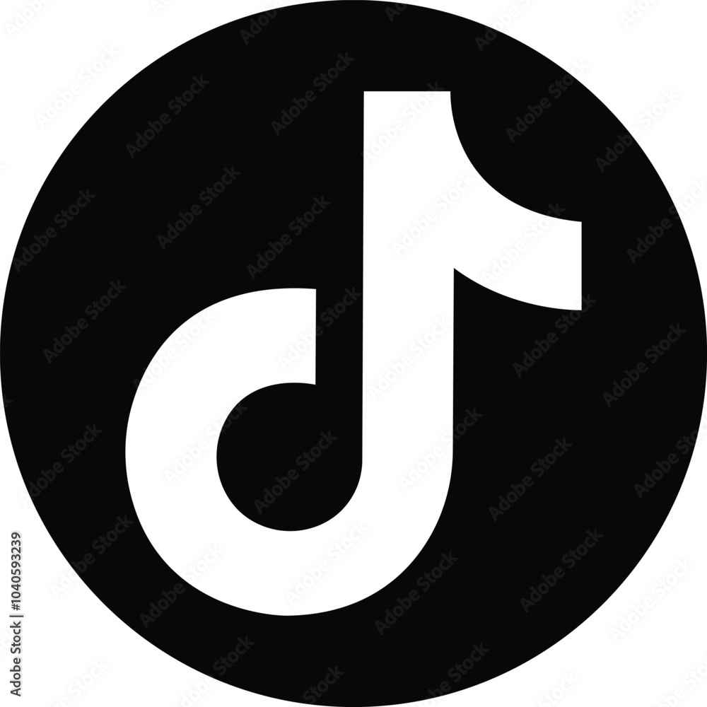 Tik Tok social media logo icons in flat. Editorial popular Social media ...