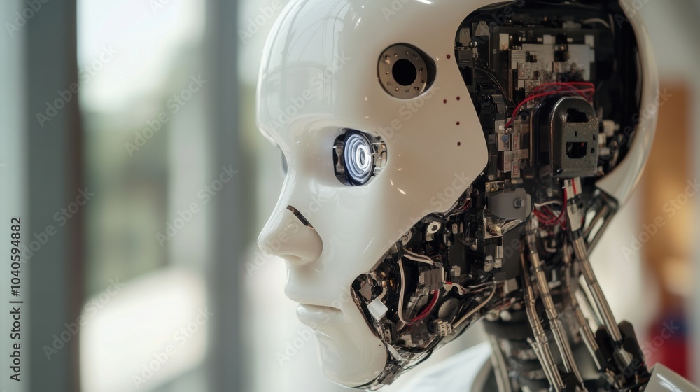 A detailed shot of the advanced AI reasoning modules and decision ...