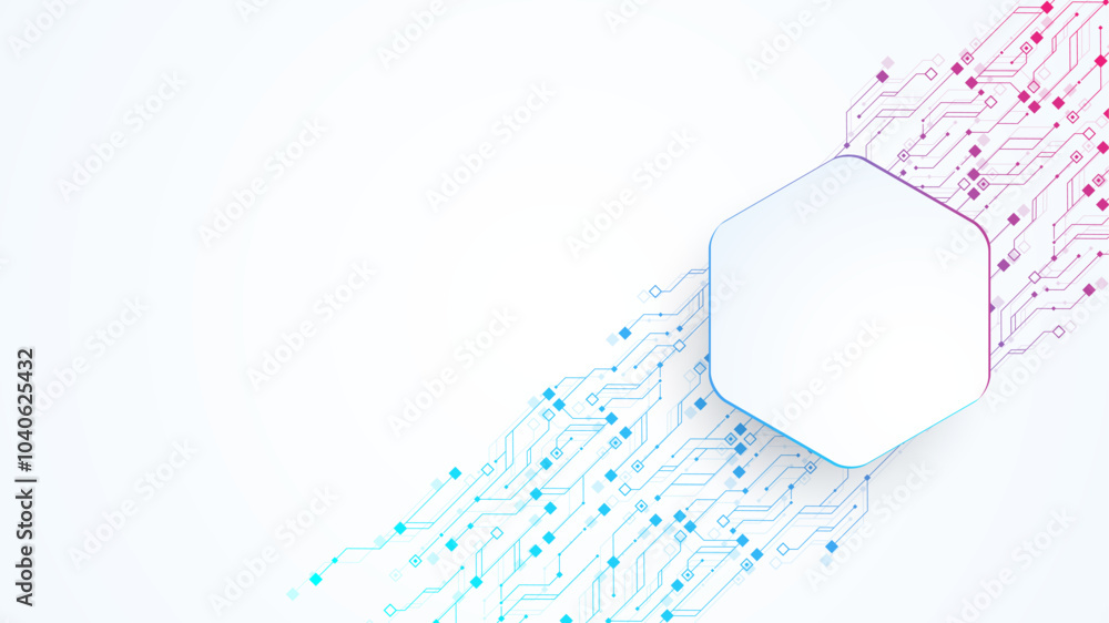 Artificial Intelligence with circuit electric line style. Digital ...