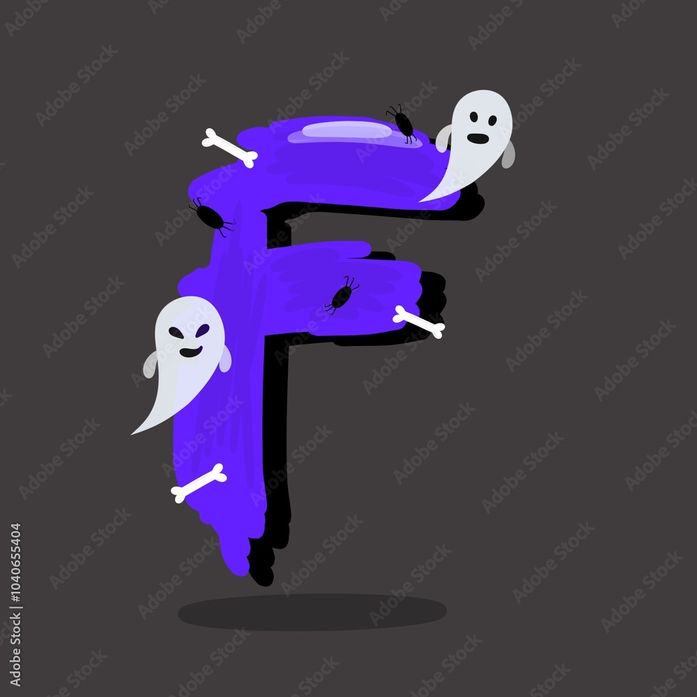 Cartoon Halloween font, evil type, funny scary typeface, spooky monster ...