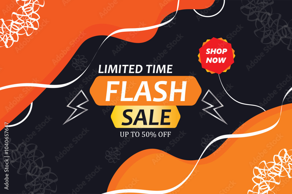 Limited Time Flash Sale Flyer Design Template. Modern and Attention ...