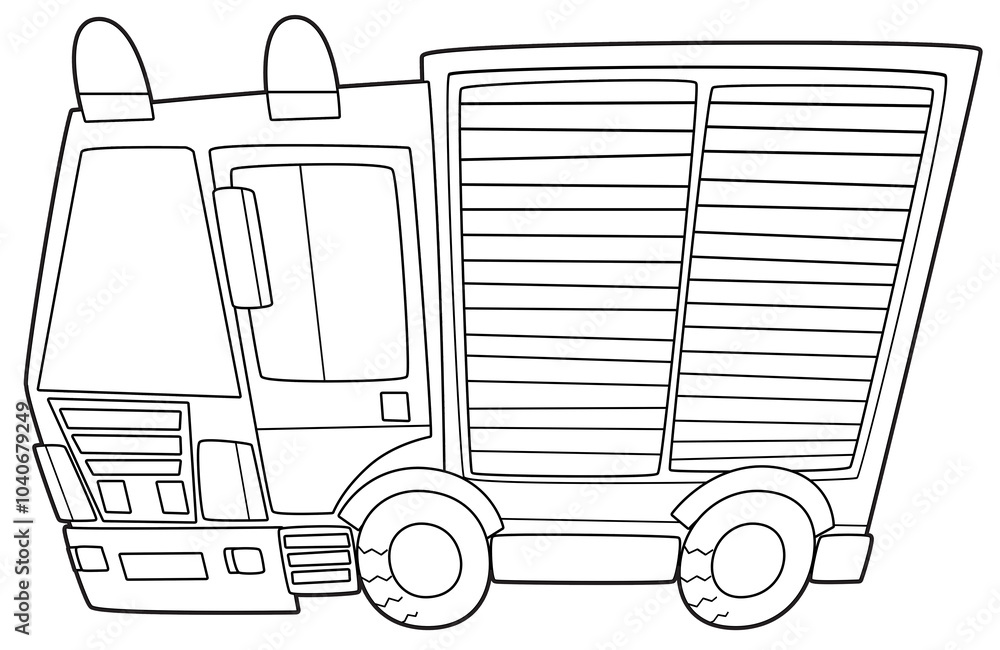 Coloring page fireman fire brigade car vehicle coloring page isolated ...