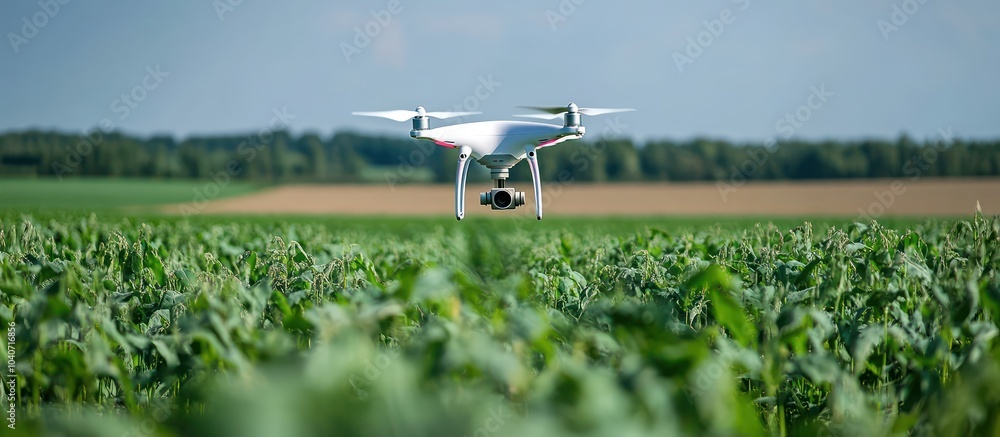 Drone scanning crop fields with infrared sensors to detect early signs ...