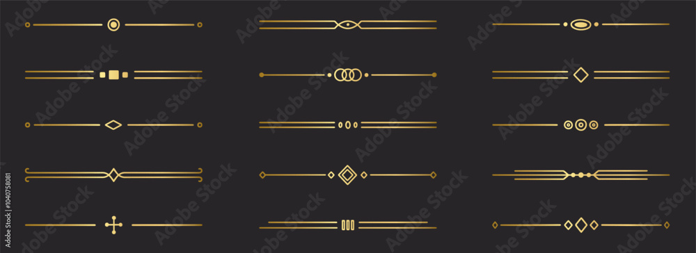 Gold text dividers doodle set. Wedding decorative elements. Divider ...