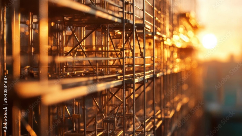 Engineering model of a steel bridge under construction, detailed ...