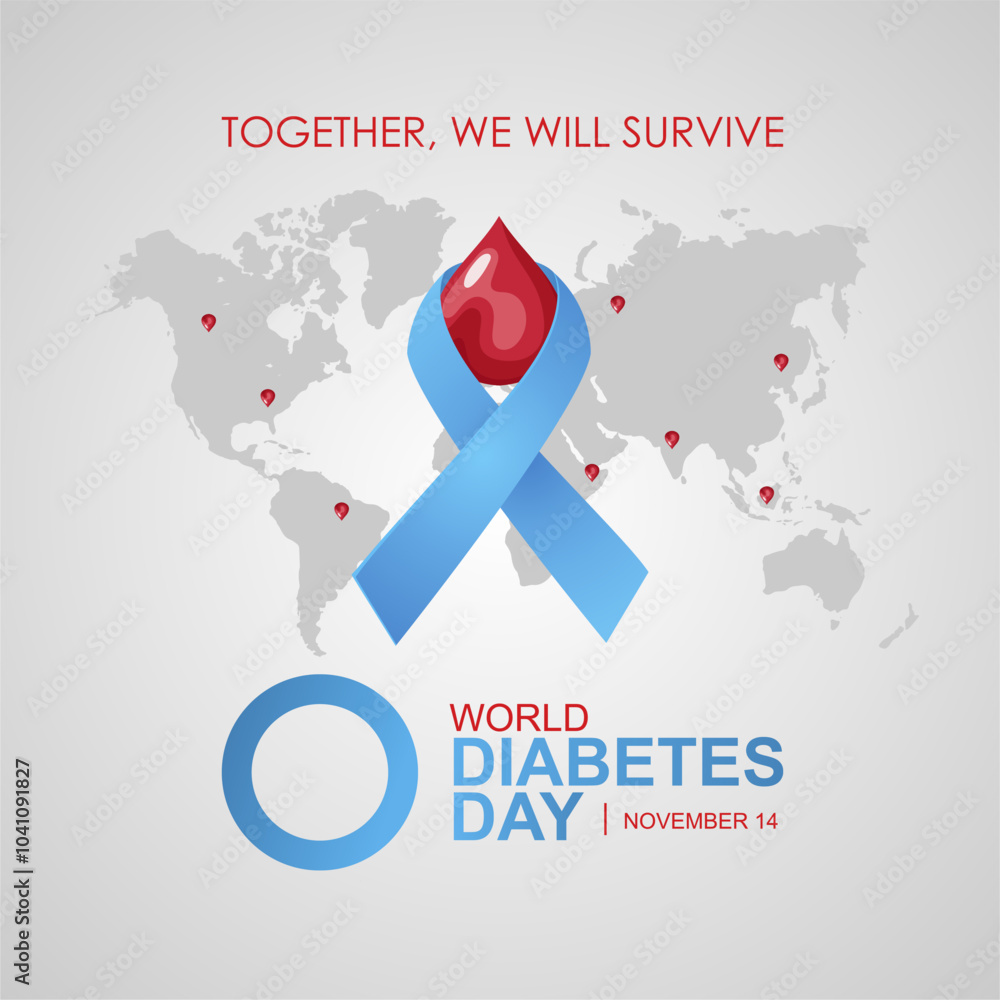 Together We will Survive-World Diabetes Day 14th November 2024 Concept ...