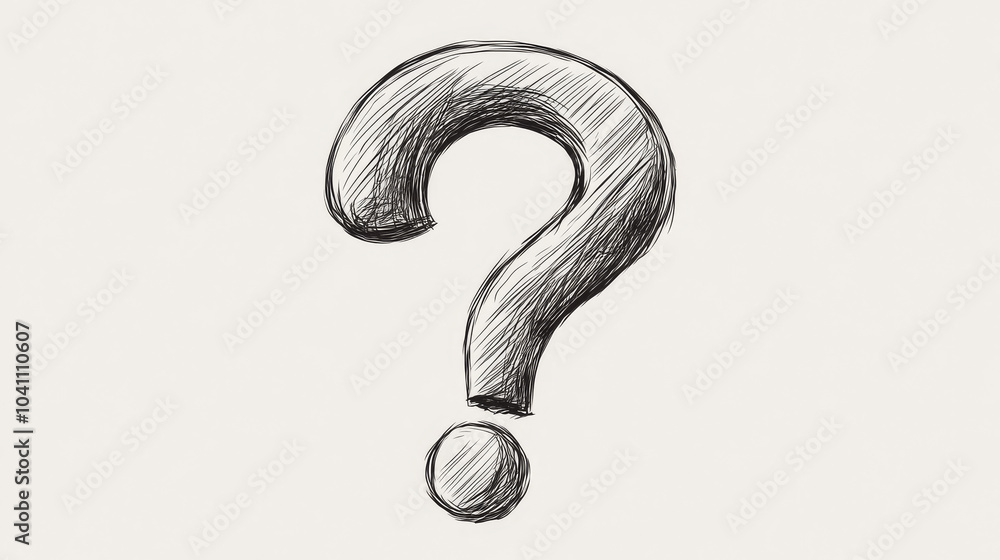 A hand-drawn sketch of a big question mark, perfect for a T-shirt ...
