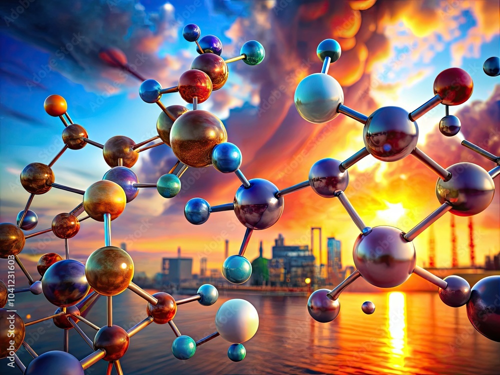 Detailed 3D Molecule Structure of PFAS for Pollution Analysis and ...