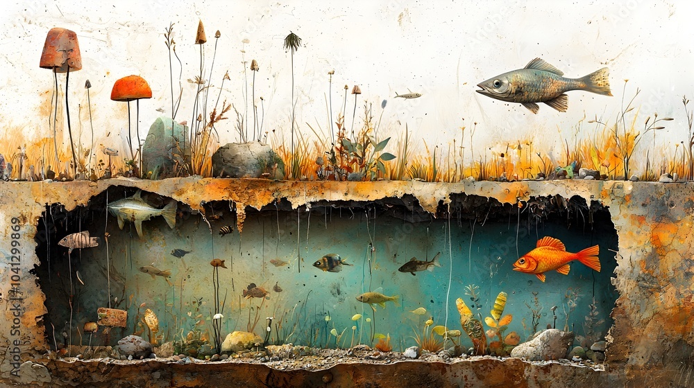 Detailed cross section showcasing the rich biodiversity and layered ...