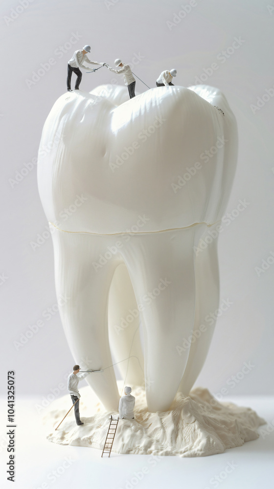 Miniature Walker giant tooth Climb surreal concept art structure 3D ...