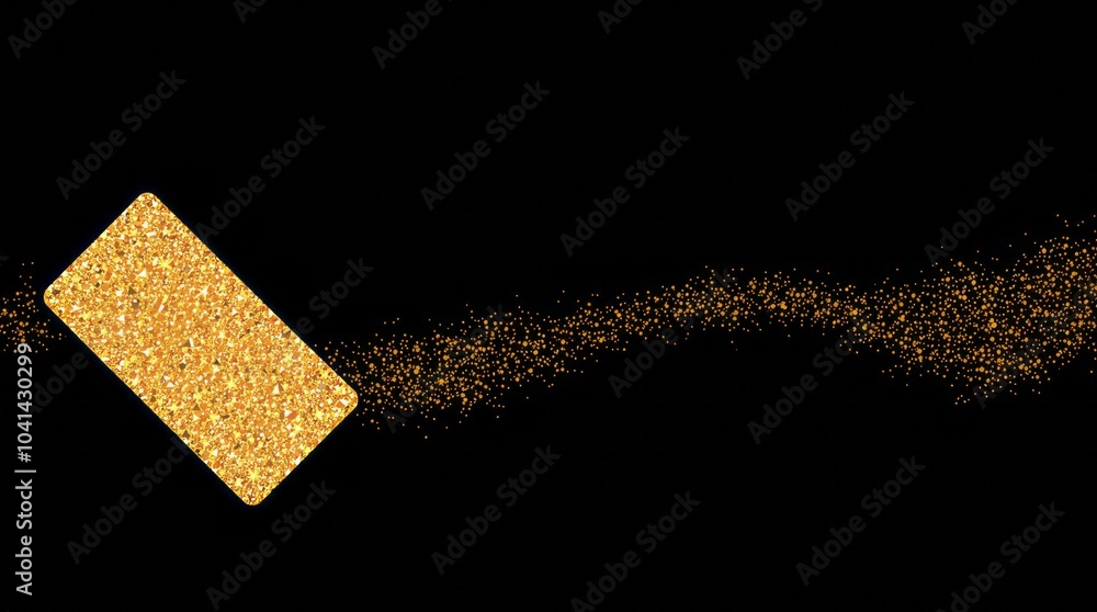 Square shape gold grain glitter no background good on dark background ...