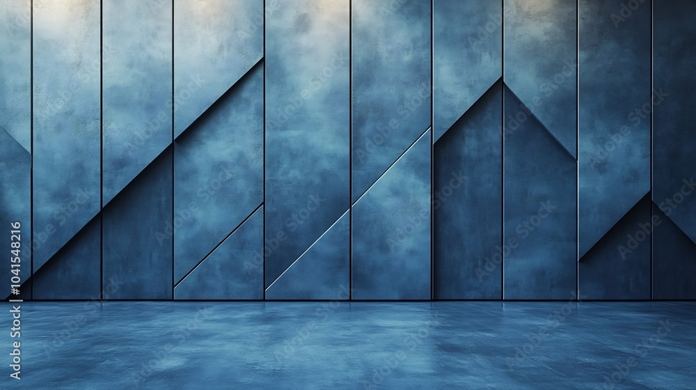 Cool slate blue panelled wall background with faint geometric patterns ...