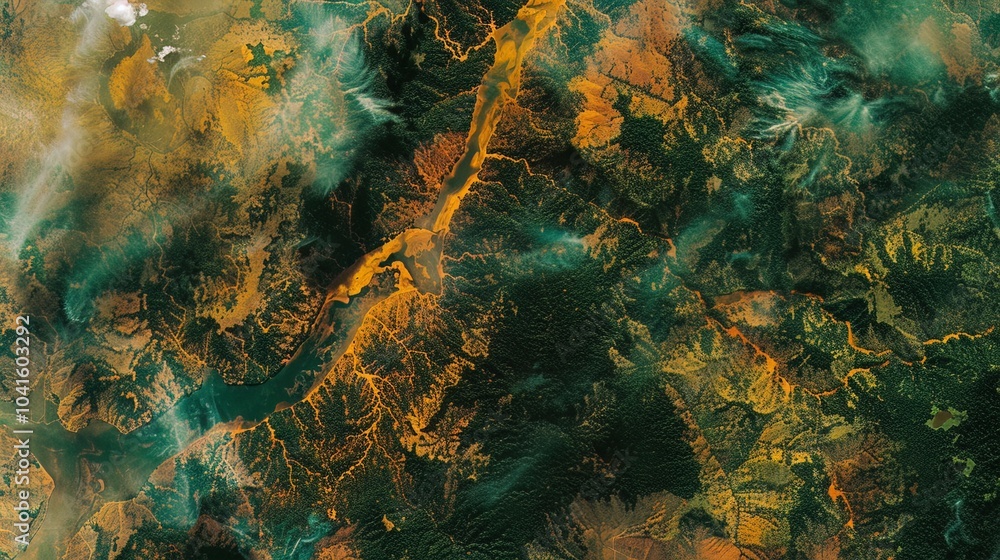 Ilustración de Stock Satellite images reveal the extent of ...