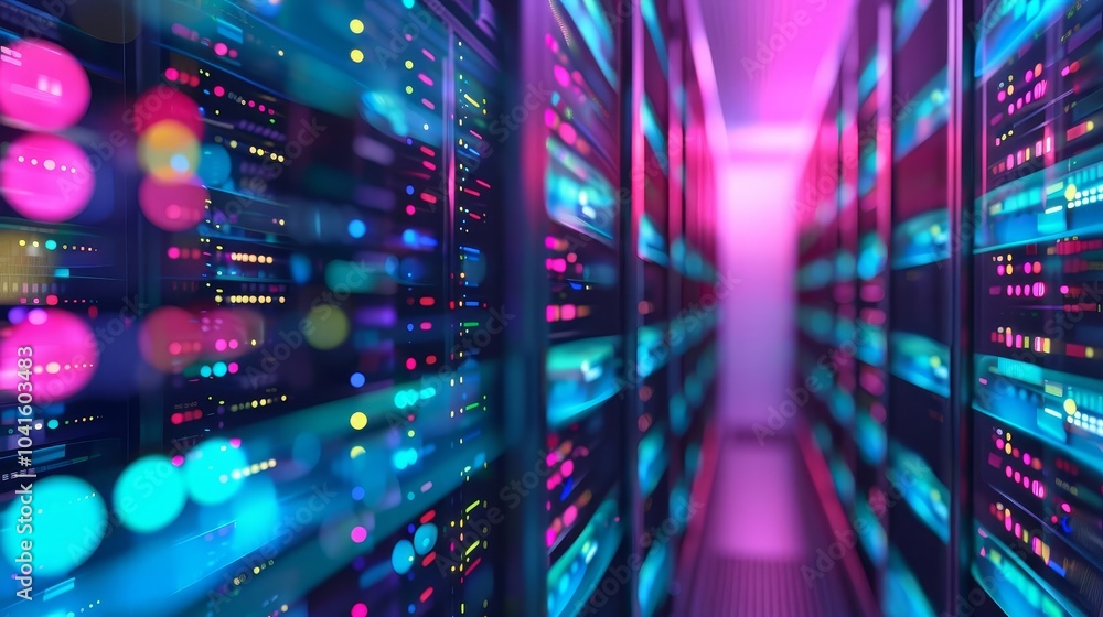 Abstract cloud computing concept with glowing digital cloud icon and circuit board background ...