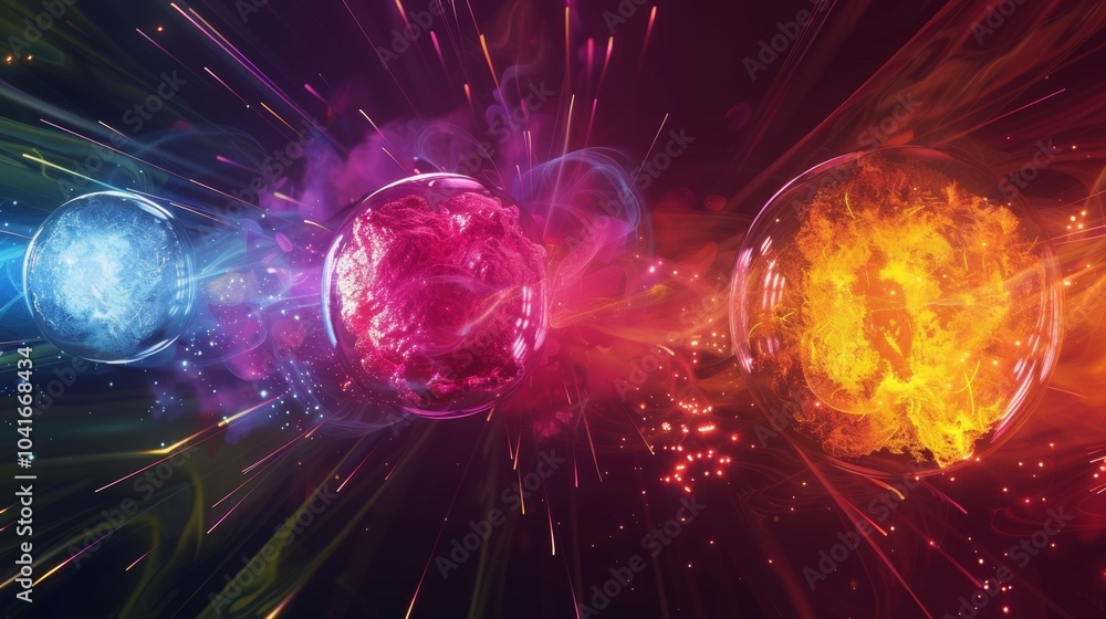 A colorful illustration of the quarkgluon plasma showcasing the three ...