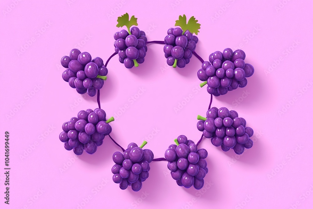 A Circle of Grape Friends: A playful depiction of grapes holding hands ...
