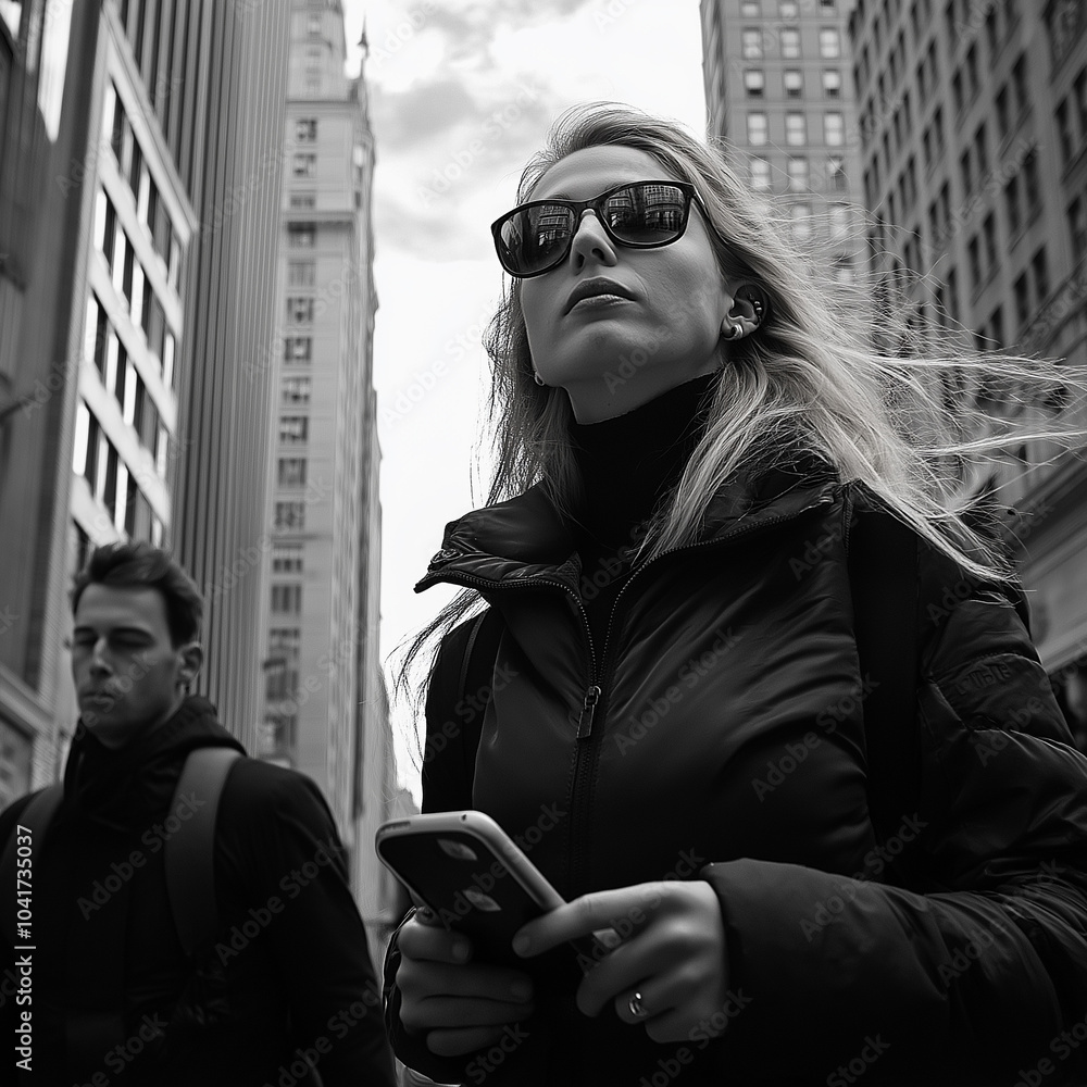 Street photographer capturing candid moments in a bustling city scene ...
