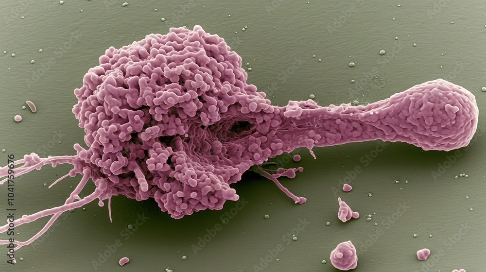 Microscopic Single Cell Apoptosis: Detailed Cellular Structures ...