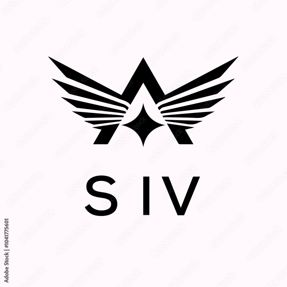 SIV letter logo design with black background in illustrator, vector ...