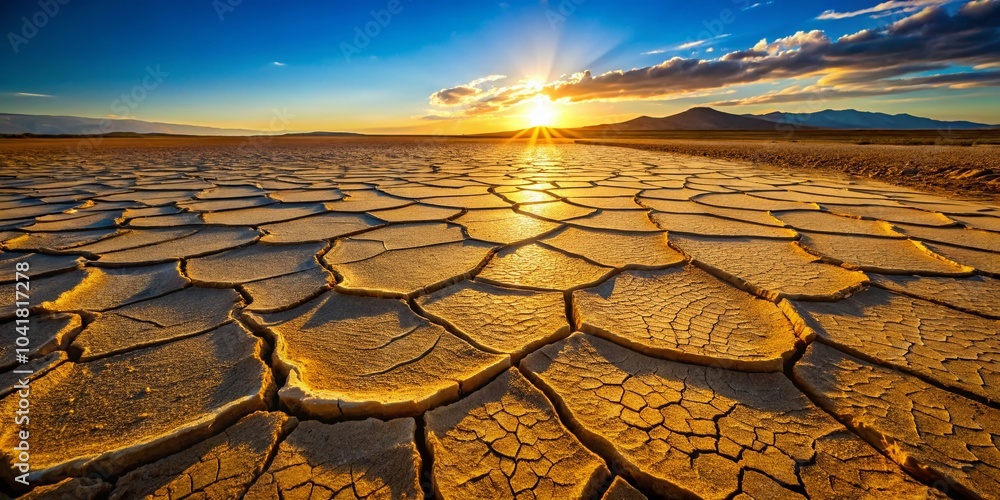 Cracked Mud Landscape in a Dry Lake Bed - Stunning Natural Texture ...