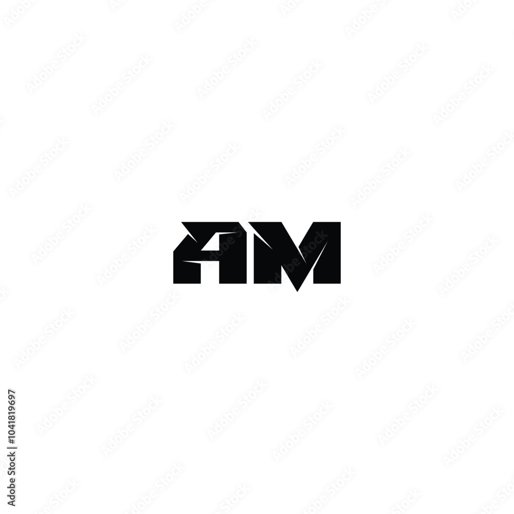 AM monogram logo design letter text name symbol monochrome logotype ...