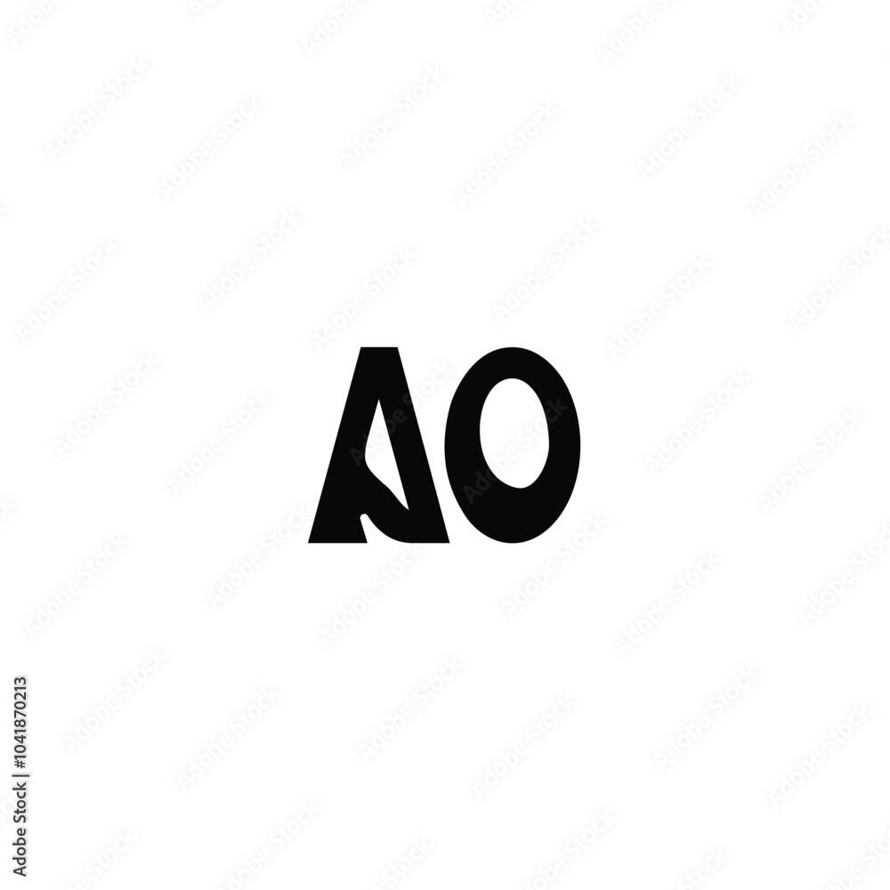 AO monogram logo design letter text name symbol monochrome logotype ...