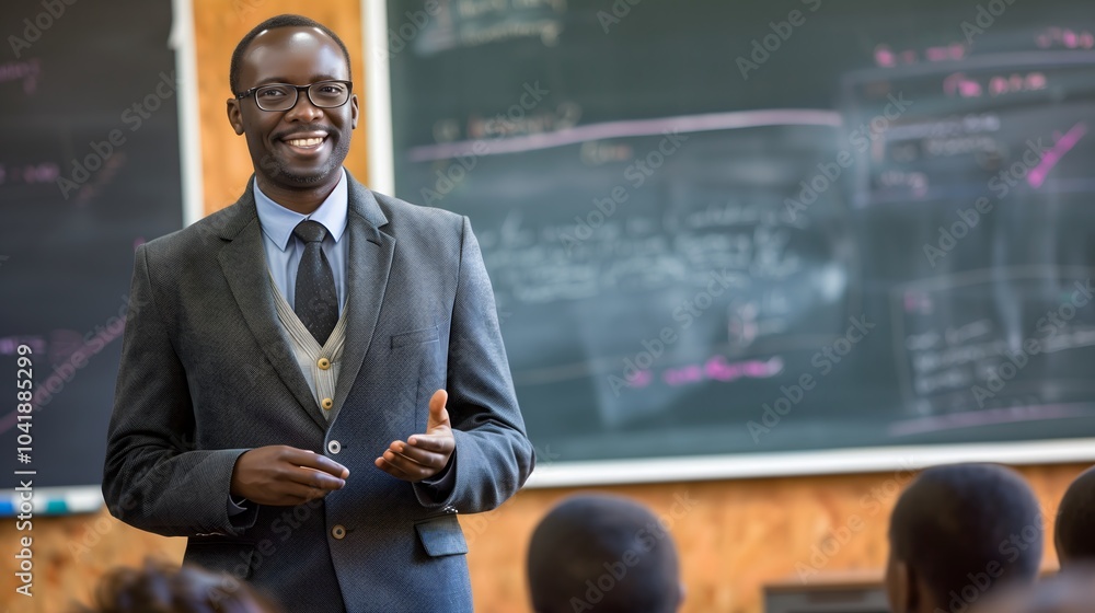 African american college professor guides student through class ...