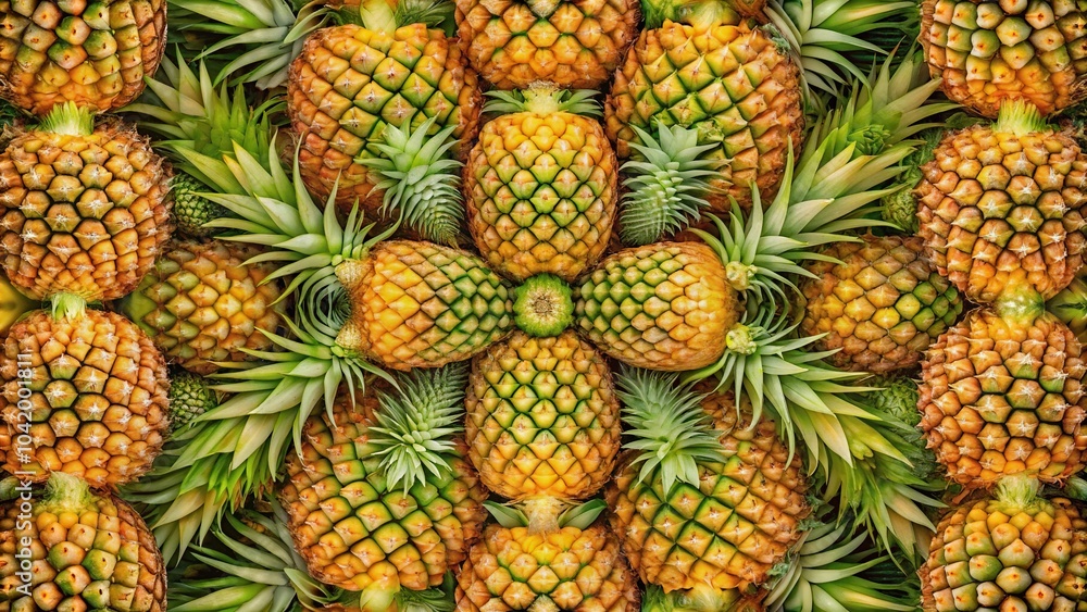 Symmetrical pineapple texture background pineapple wallpaper Stock ...
