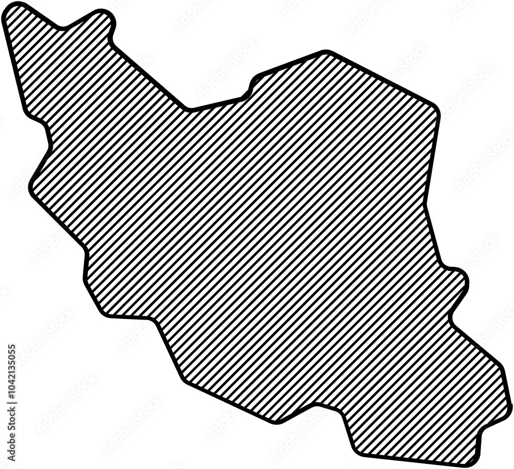 hatch line drawing of iran map. Stock Photo | Adobe Stock
