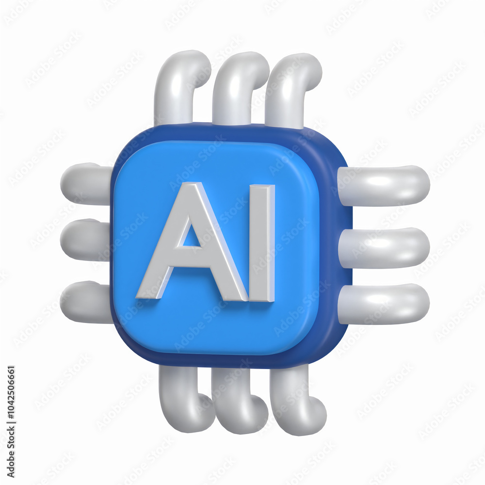 Ai Search Engine Illustrated 3D Icon Artificial Intelligence Model with ...