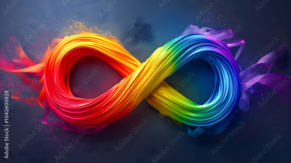 World autism awareness day background. Rainbow colored infinity symbol ...