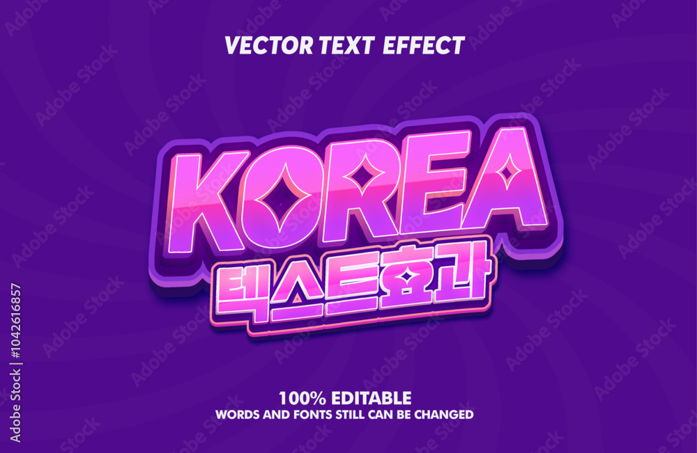 Editable text effect Korean Movie - Drama 3d cartoon template style ...