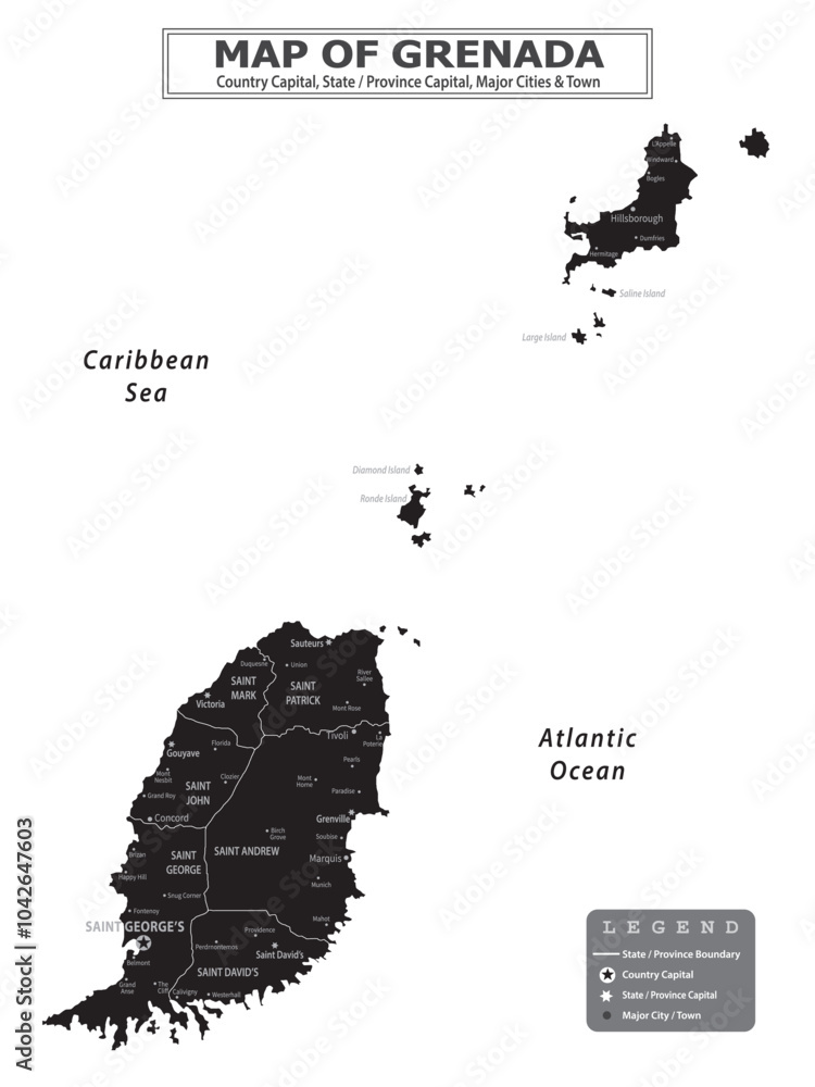 American Countries Geography Political map. Political map of country ...