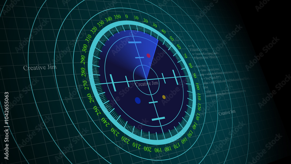 Radar screen animated, Syan color 3d world map radar HUD animation ...