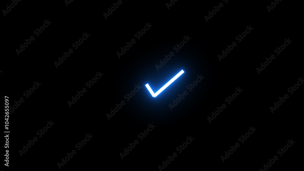 Ilustración de Stock check mark icon neon bright lime green color sign ...
