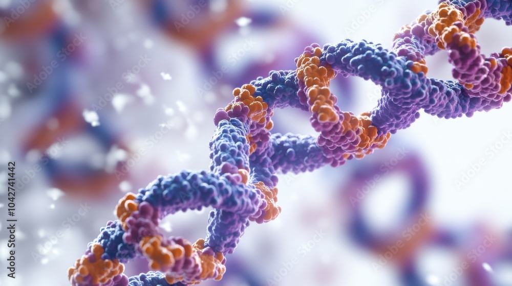 An extreme close-up of a gene editing CRISPR-Cas9 complex ...