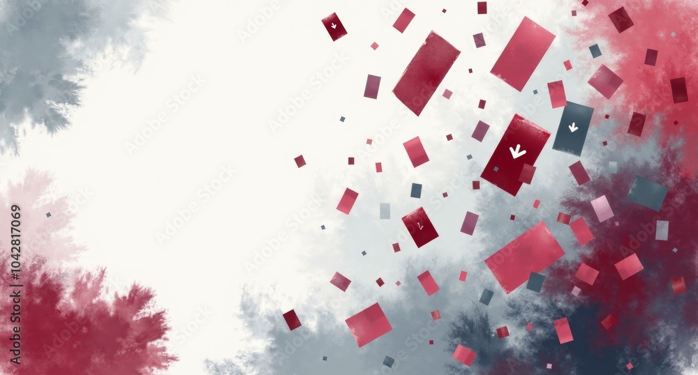 Media transparency in gray and maroon with dynamic brushstrokes ...