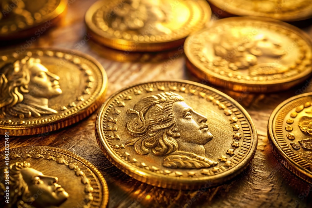 Glossy Old Gold Coins Set PNG for Collectors, Historical Value, Antique ...