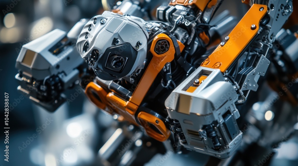 An extreme close-up of the adaptive locomotion and terrain navigation ...