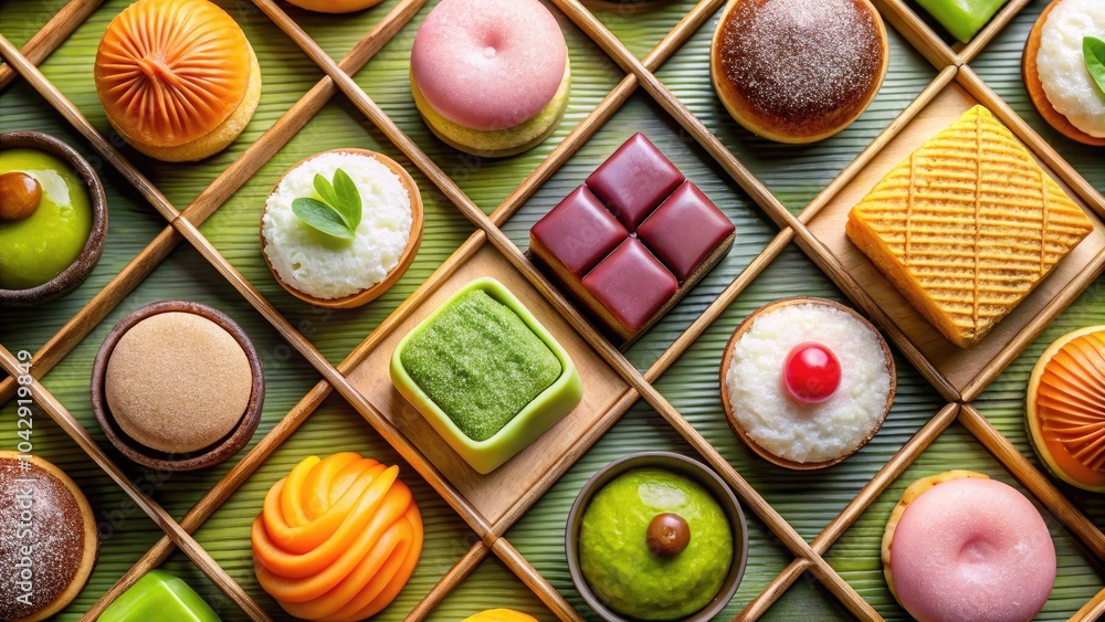 Japanese Desserts and Sweets Pattern Background for Graphic Design ...