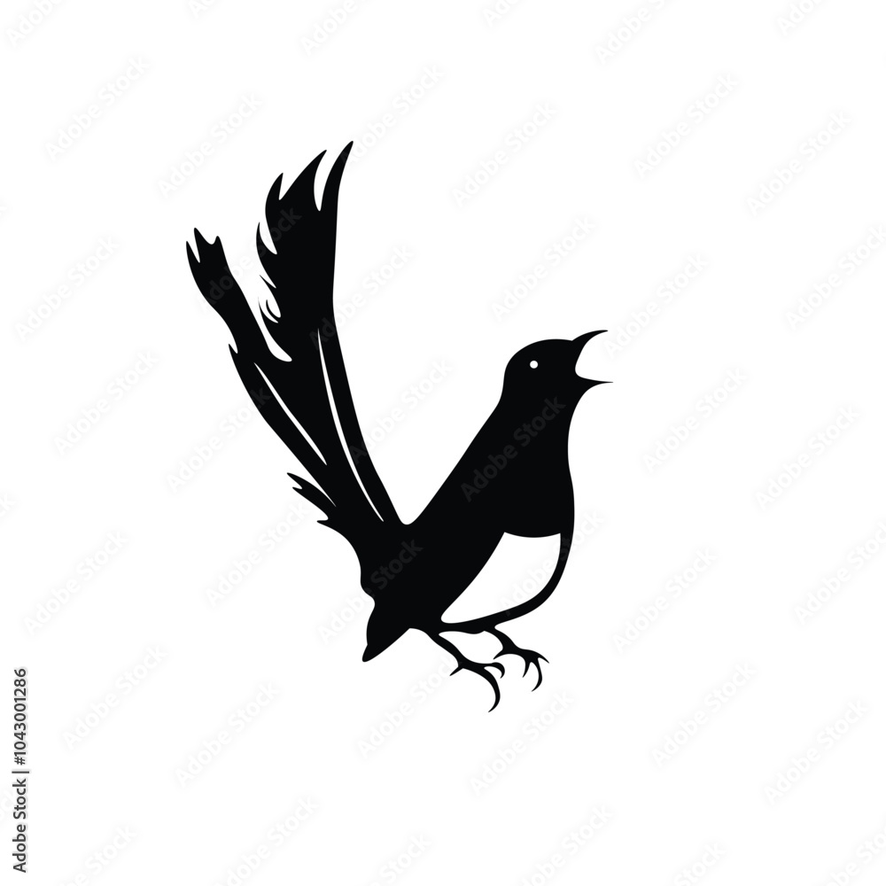 image on white background, Vector illustration of chirping bird ...