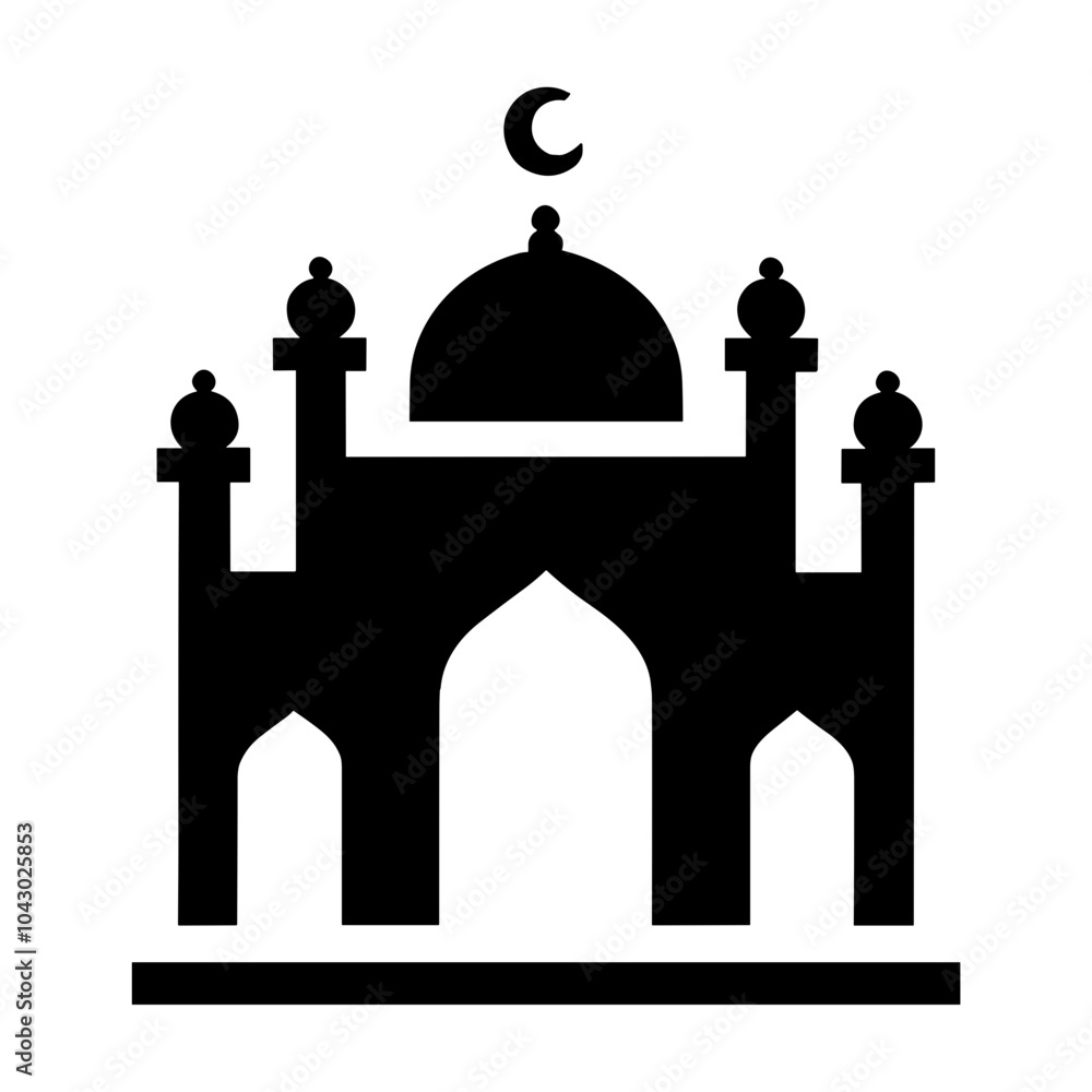 Architectural Beauty: An Intriguing Black Icon Vector Depicting the ...