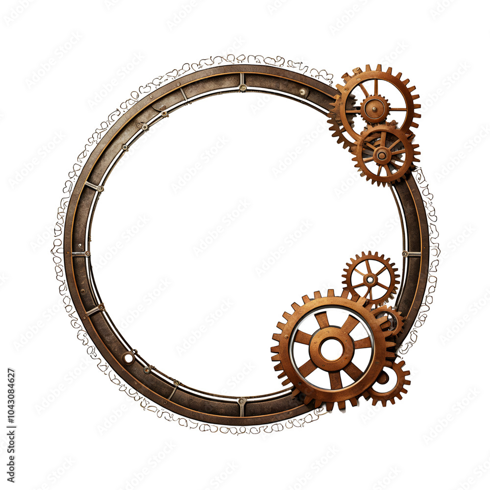 Steampunk circle border png transparent background Stock Illustration ...